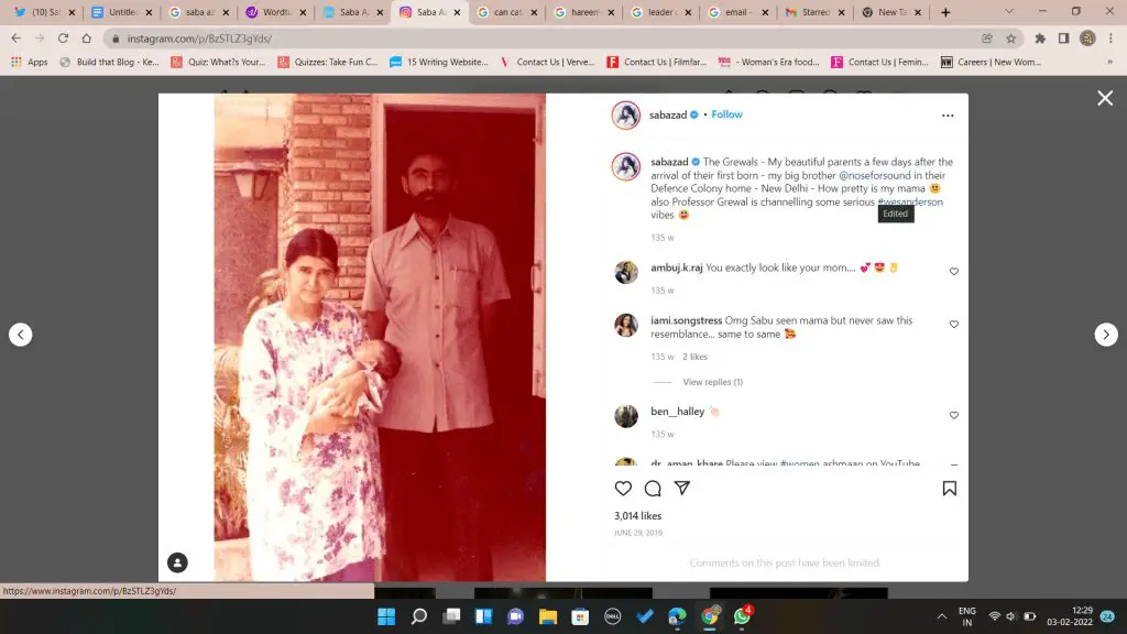 Saba Azad: Wiki, Bio, Age, Net Worth, Boyfriend, Career, Height, Religion